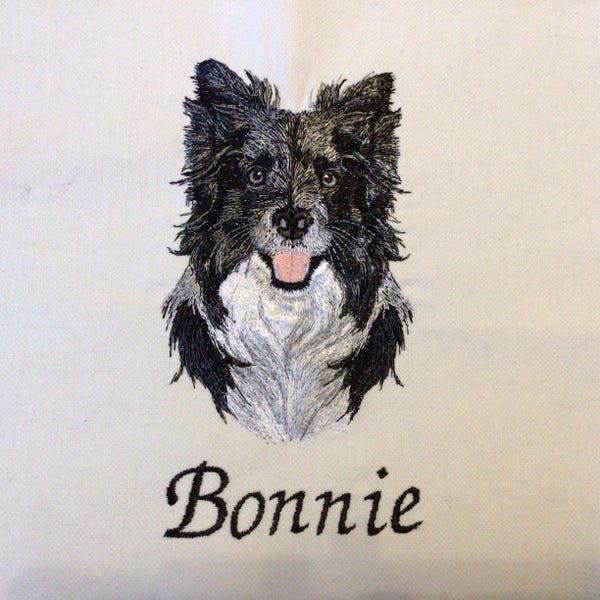 Border Collie Embroidery Design, Dog Machine Embroidery Pattern, Pet ...