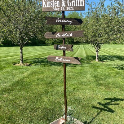Rustic Wedding Direction Sign / Custom Directional Arrows - Etsy