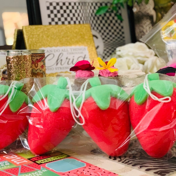 Strawberry Bath Sponges | Cute Fun Bathing Accessories | Eco-friendly ...