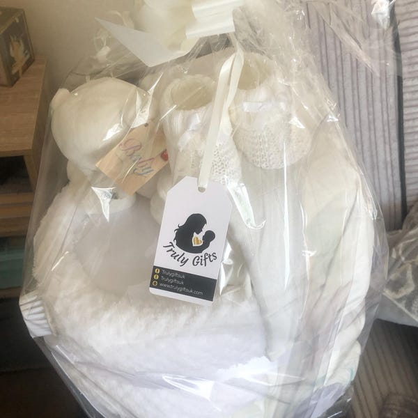 Personalised Baby Hamper, New Baby Gift Set, Nappy Caddy, Unisex Baby ...