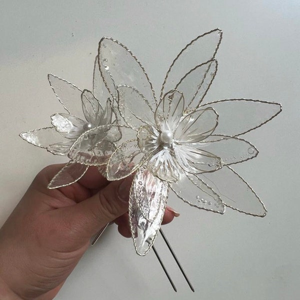 Carnation Floral Hair Comb, Flower Hair Comb, Rose Wedding Headpiece ...