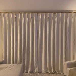 Designer Off-white Drapery Weight Linen Mix Lined Curtain Panel Fabric ...