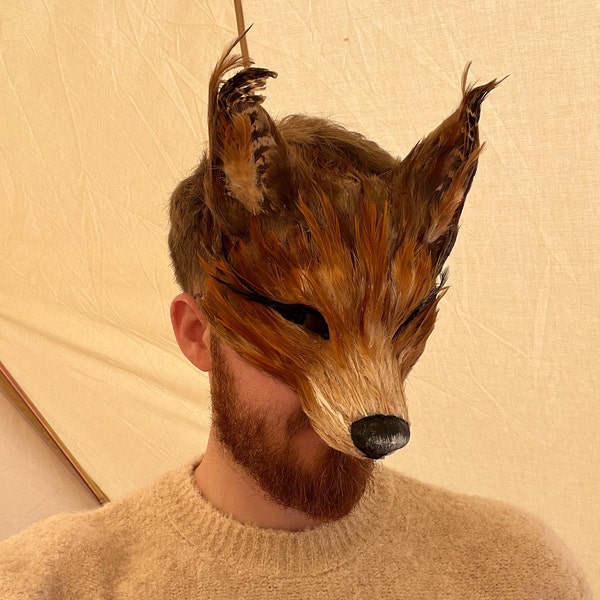 Luxury Red Fox Mask, Unisex Adult Fox Mask, Woodland Animals, Festival ...