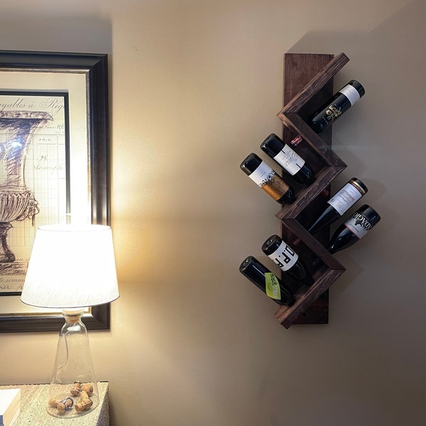 Zig Zag Wine Rack | the Ziggy Zag | Z Geometric Wall Mounted Rustic ...