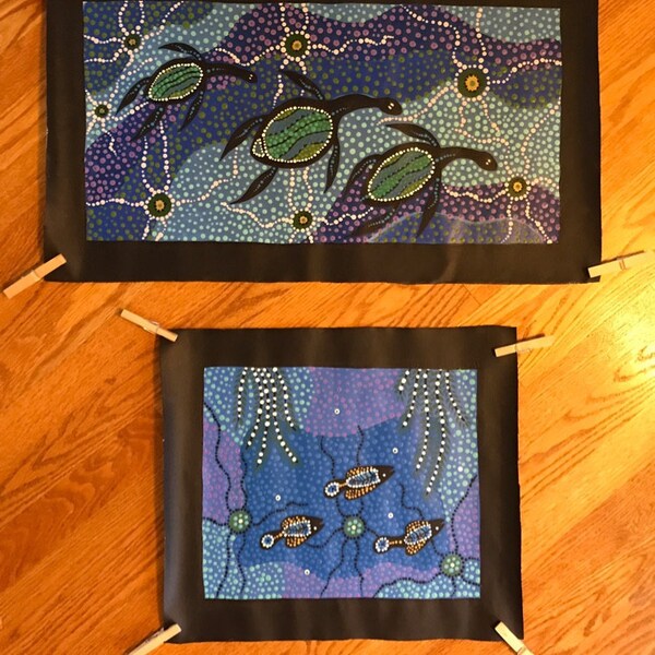 New Aboriginal Painting Waterholes Acrylics on Canvas One of a Kind ...