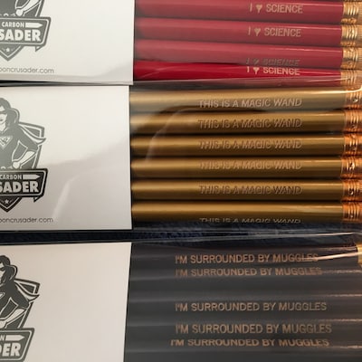 This is a Magic Wand Engraved Pencils Set in Gold. Back to School ...