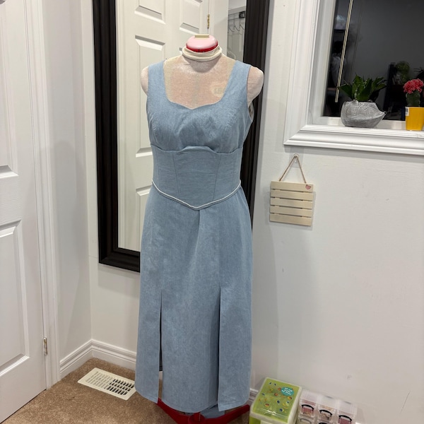 Jeans Dress | Midi Jumper Dress| Midi Denim Dress | PDF Sewing Pattern ...