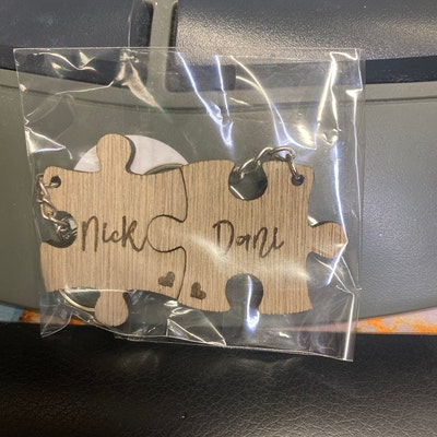 Personalized Puzzle Piece Keychain Set Cute Gift Idea for Valentines ...