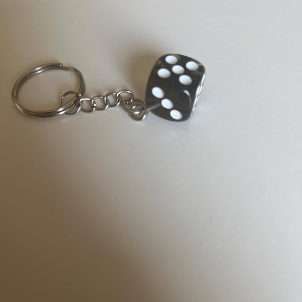 Handmade Dice Keychain, Single D6 Die Keyring, Casino, Gambling, Gaming ...