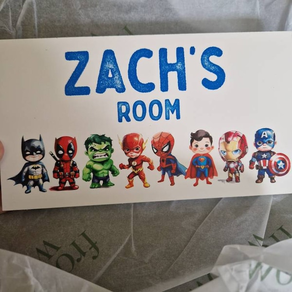 Personalised Super Hero Door Sign, Kids Door Sign, Baby Door Sign, Baby ...