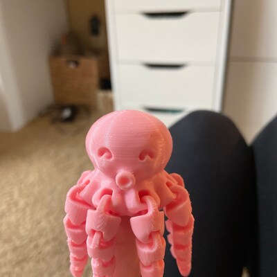 3D Printed Octopus Articulated Pink Octopus Toy - Etsy