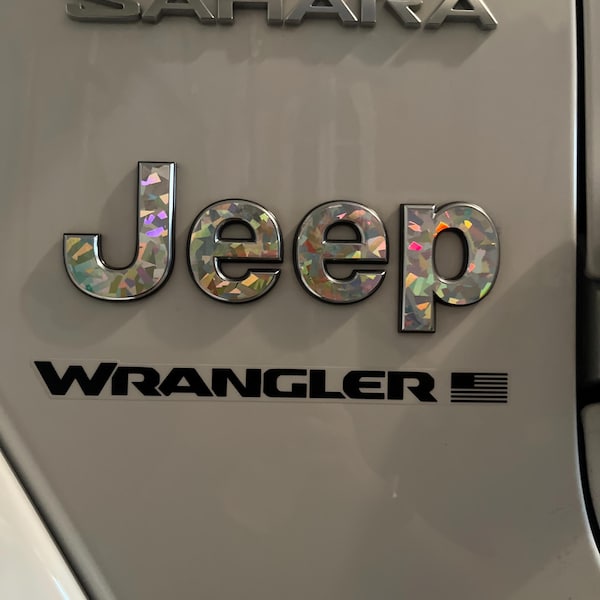 Holographic Crystal Jeep Emblem Sticker Decal, Wrangler JK, TJ, JL ...