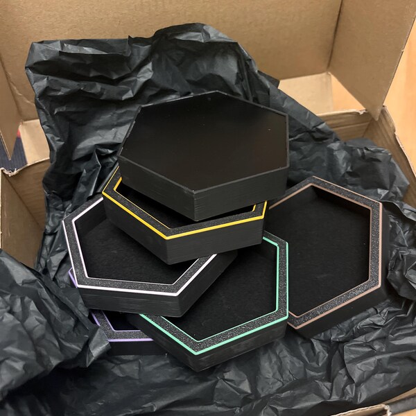 Magnetic Hexagon Board Game Trays – Modular Token Organizer With 12 ...