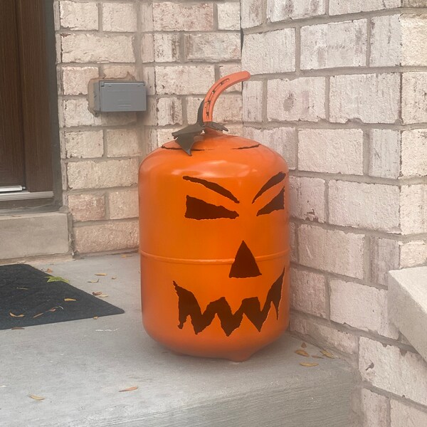 Jack-o-lantern Upcycled Helium Metal Pumpkin Yard Art Pumpkin Yard ...