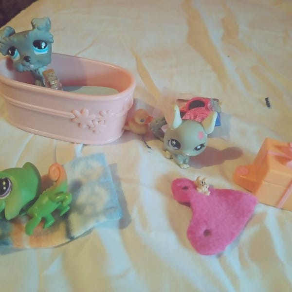 Authentic LPS 26 Pc Play Set 3 Pets (1 Random CAT or DOG and 2 Other ...