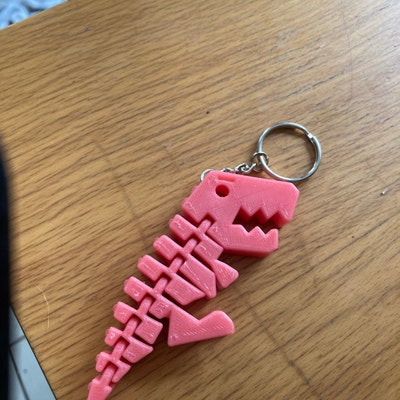 Flexi Rex/ Flex Dino Fidget 3D Printed Keyring Keychain Gift 3D Printed ...