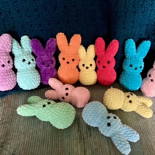 No Sew Easter Peep Bunny Crochet Pattern - Free Keychain Peep Pattern ...