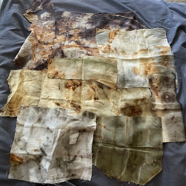 Natural Dye Bandana Kit Rust Printing Marigold Natural Dye Bamboo ...