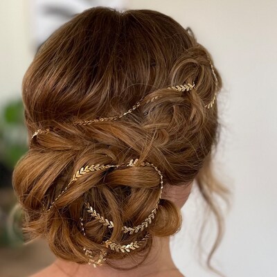 Draped Bridal Headpiece Gold Wedding Hair Drape Gold Hair Accessory ...