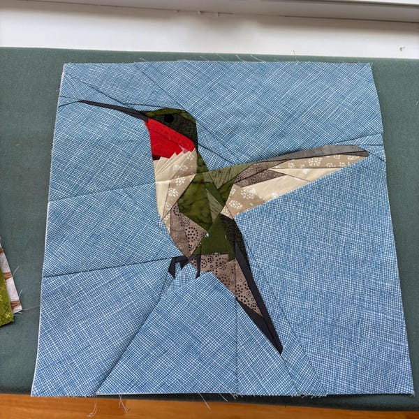 Ruby-throated Hummingbird FPP--2 Sizes Included--paper Piecing Quilt ...