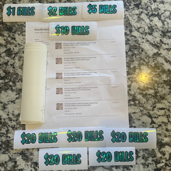 A6 Vinyl Labels for Cash Envelopes | Custom Cash Envelope Labels | Cash ...