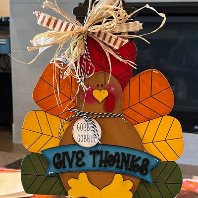 Turkey Door Hanger Thanksgiving Door Hanger SVG File Laser Cut File ...