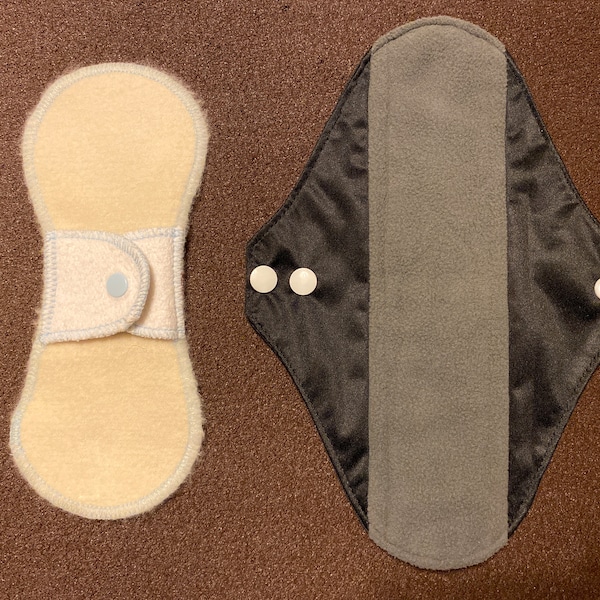 9 Pcs Starter Set - Black Reusable Cloth Sanitary Menstrual Towels Pads ...