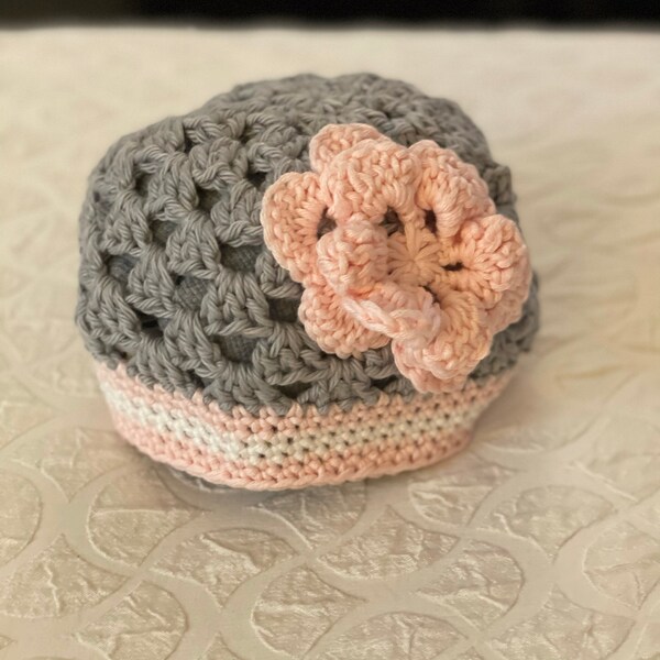 Crochet Hat PATTERN - Flowerific! - Crochet Pattern for Beanie Hat ...