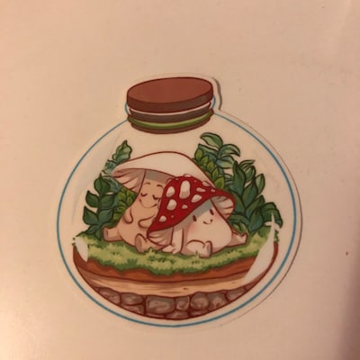 Cute Clear Vinyl Transparent Mushy Friends Sticker Journalling Sticker ...