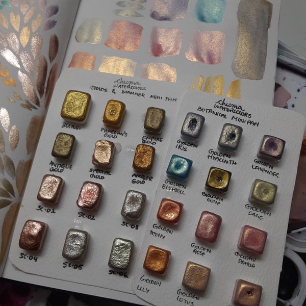 Golds & Shimmer Metallic Watercolors - Etsy