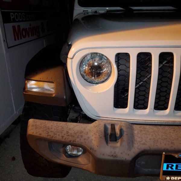 Eyeball Round Headlight Overlay Graphics Kit Vinyl Decal Cover 2 Piece ...