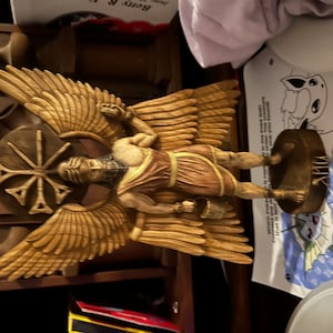 Wicca Altar God, Mani Statue, Norse Pagan Wooden Statue, Wood Sculpture ...