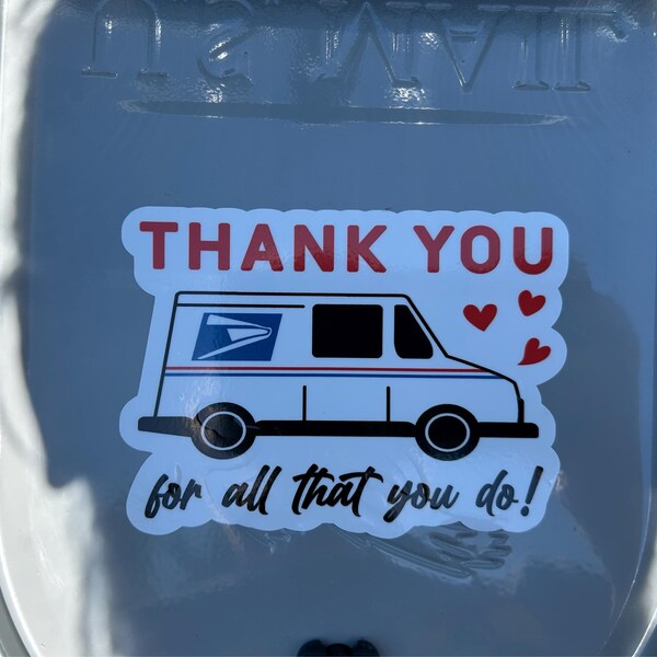 USPS Thank You Mailbox Sticker, Mailbox Decor, Peel and Stick Sticker ...