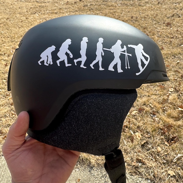 White Snowboarding Evolution Sticker - Etsy
