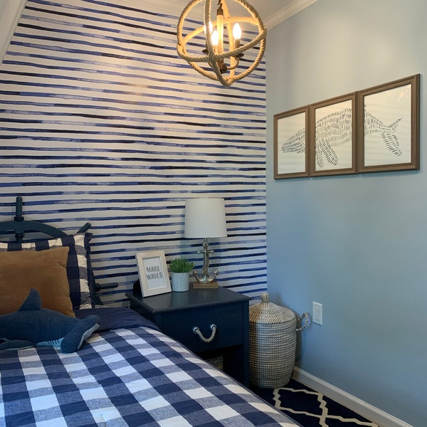 Humpback Whale Artwork Nautical Decor Hamptons Coastal Triptych ...