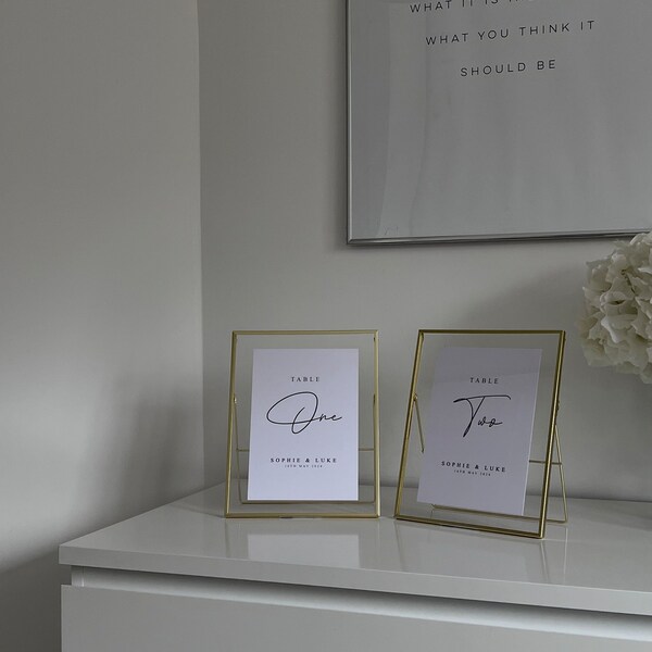 Personalised Printed Wedding Table Numbers | Cardstock Table Numbers ...