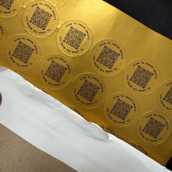 Custom QR Code Package Brand Name Stickers Sheet, Custom Text Stickers ...