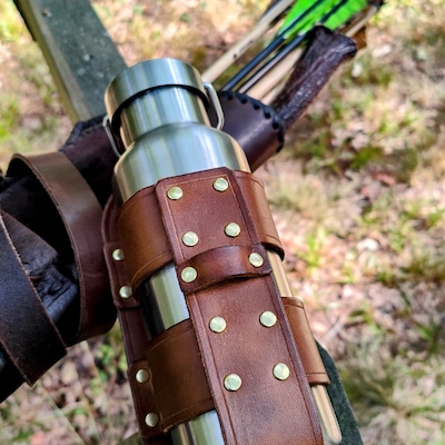 Handmade Leather Beer Bottle Belt Pouch Holster With Bottle - Etsy