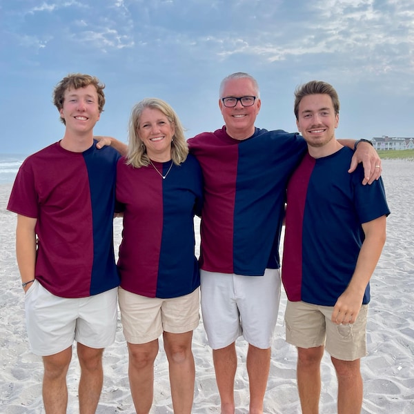 Pink and Blue Half and Half Tee Shirt | Split Tee | Two-toned Shirt ...