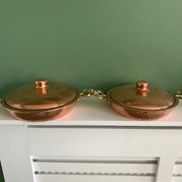 Handmade Copper Cookware Set, Copper Pan, Handcrafted Stew Pots, Copper ...