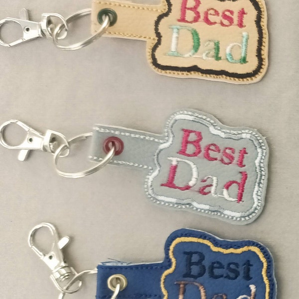 Dad Key Fobs, Machine Embroidery Design, ITH, in the Hoop, Key Fob ...