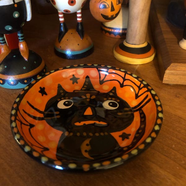 Halloween Black Cat Scaredy Cat Jack-o-lantern Pumpkin 5 X 7 Print by ...