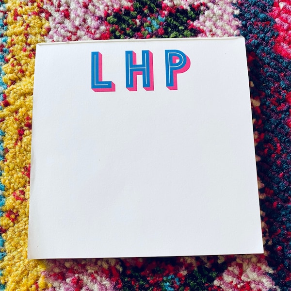 Personalized Monogram Notepad / Custom Initial Square Note Pad Modern ...