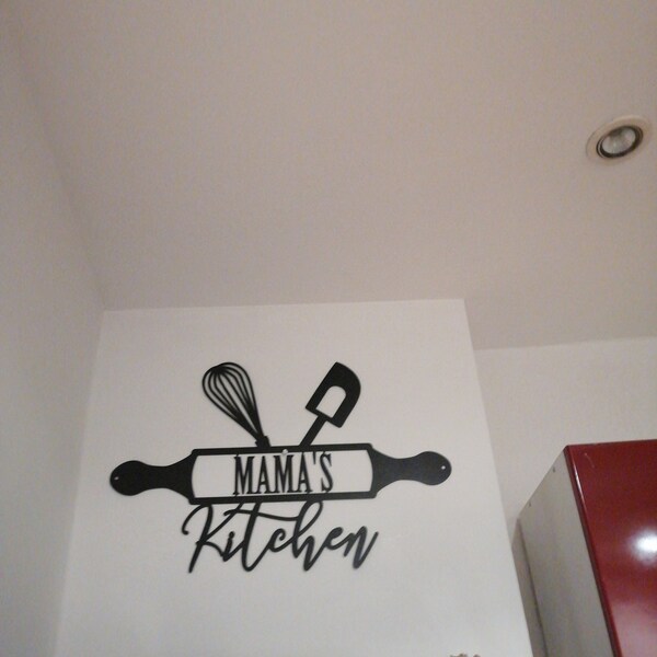 Personalized Metal Sign for Kitchen Custom Kitchen Name Sign Wall Art ...