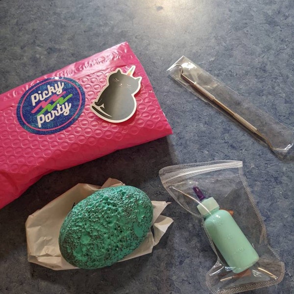 Picky Party Fully Covered Caribbean Blue Picking Stone Fidget - Etsy