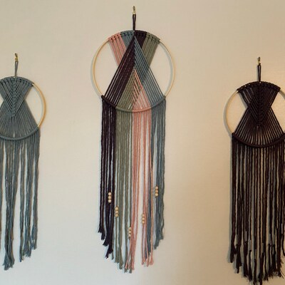 Macrame Hoop Wall Hanging Custom Macrame Boho Decor Macrame Decor ...