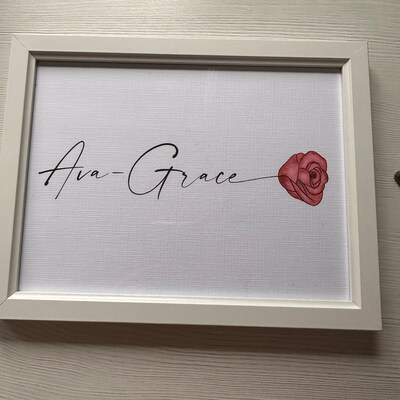 Personalised Birth Flower Card, Customised With Name Stem, Meaningful ...