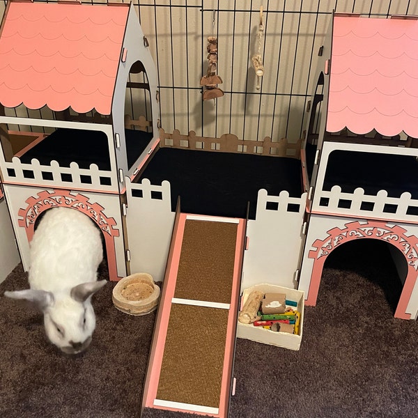 Bunny Villa With Two Rooms and Four Living Spaces, Four Compartment ...