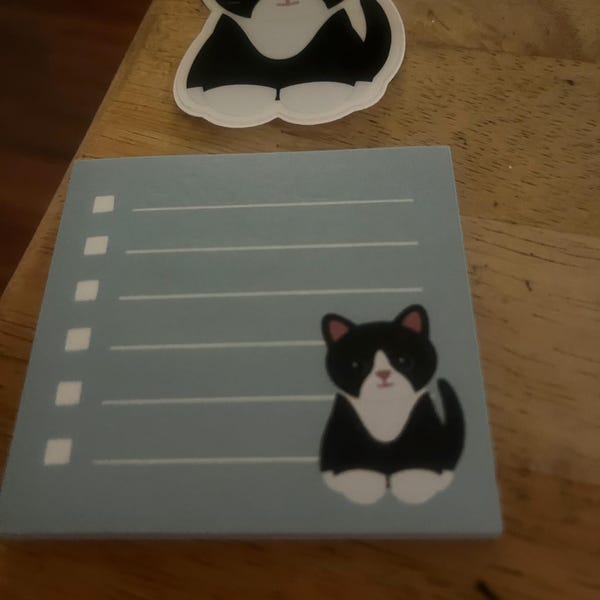 Cat Astronaut Sticky Notes Pad, Cute Post It Notes, Cat Note Pad, Cute ...