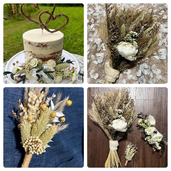 Silk Flower Cake Topper,eucalyptus Cake Topper,cake Topper,flower Cake ...